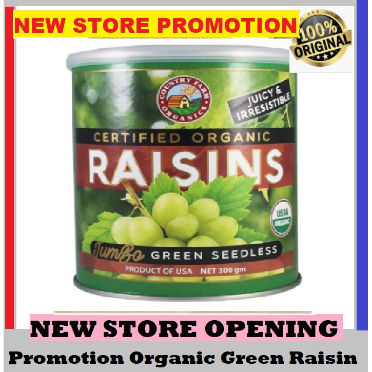 Country Farm Organic Dried Green Raisin / Raisins kismis (300g ...