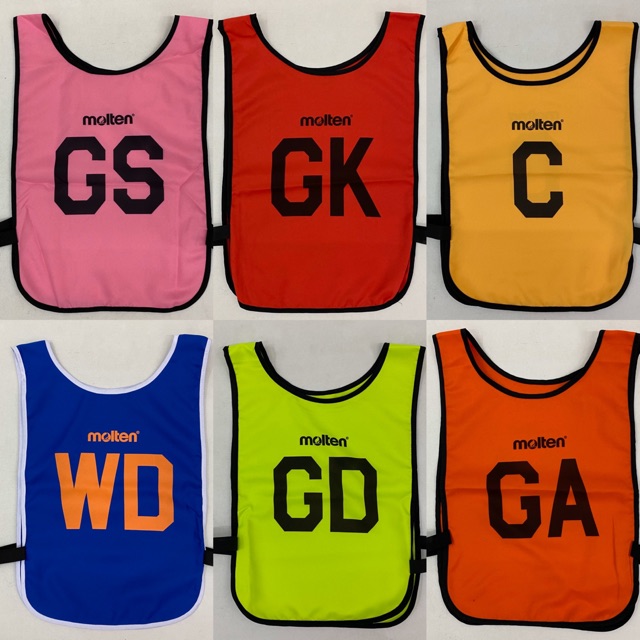 100% Authentic Molten BT-6088 Netball Bibs Senior Junior size 7pcs set ...