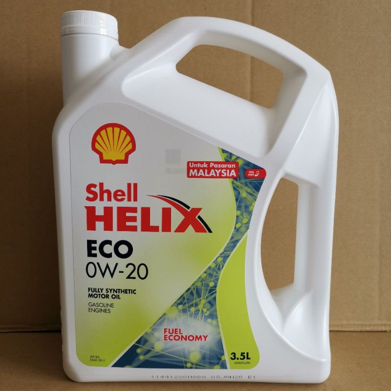 Shell Helix ECO 0W-20 Fully Synthetic Engine Oil 0W20 ( 3.5L ...