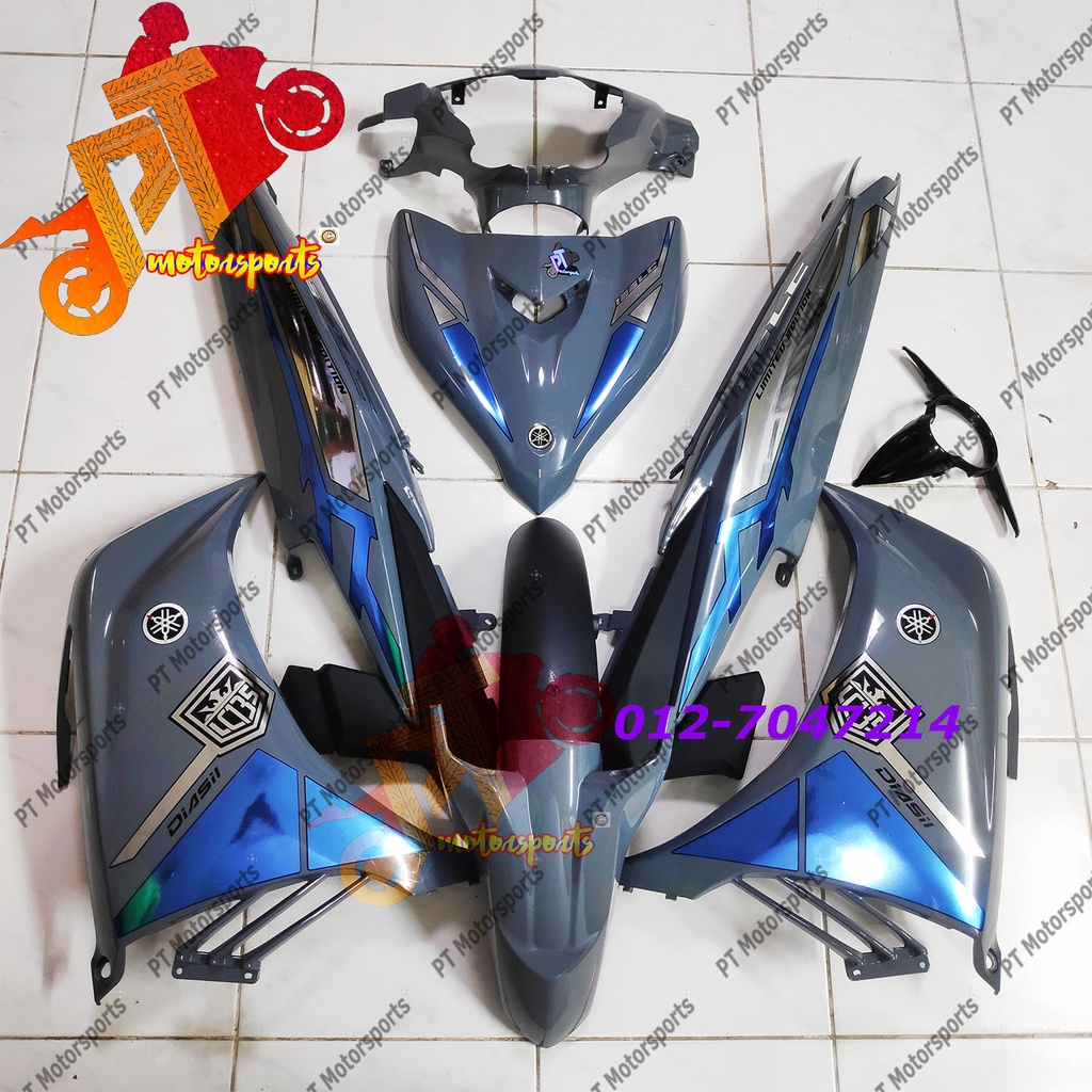 Yamaha LC 135 New Cover Set Nardo Grey Sticker Chrome Gold Red Sky Blue ...