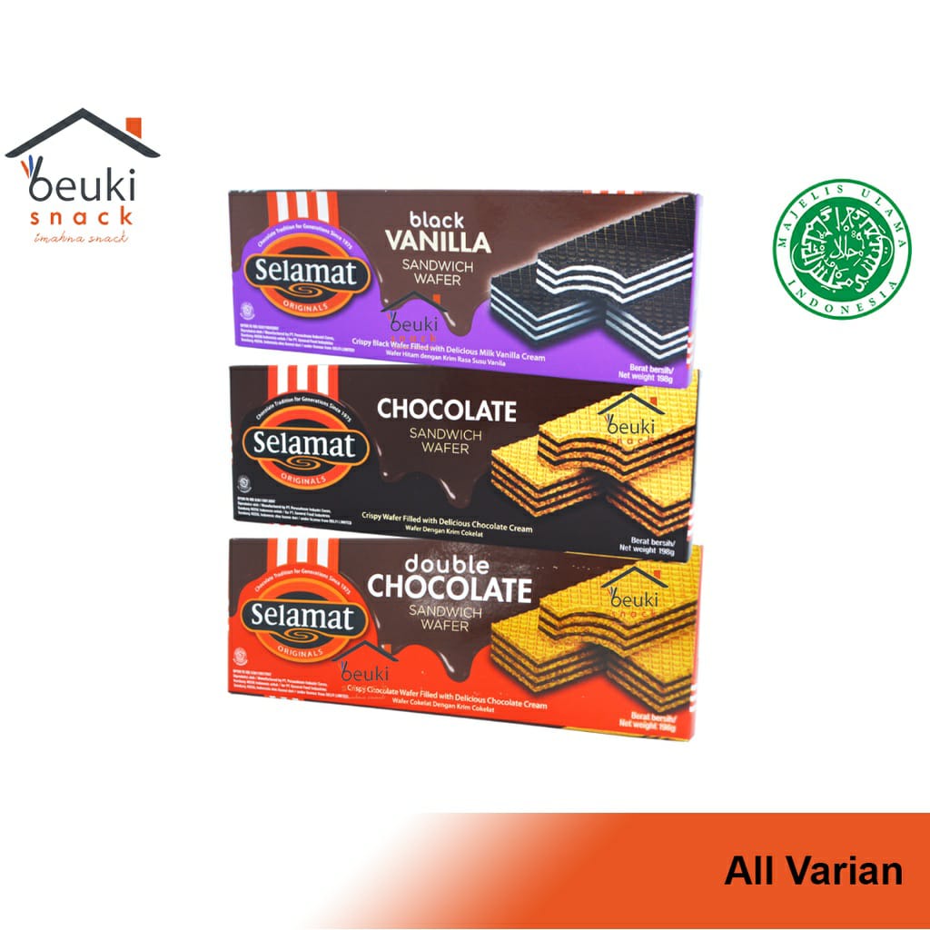 Happy Wafer Sandwich Wafer Fill Chocolate / Vanilla Flavor Cream 198gr ...