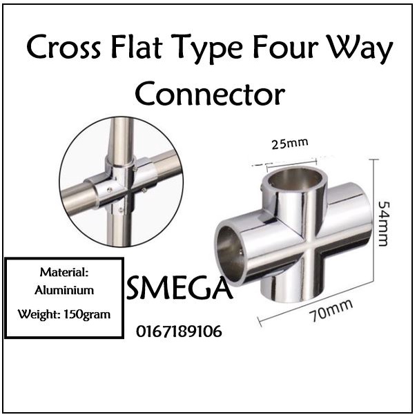 SMEGA Aluminium Round Tube Fitting Joint Connector Penyambung Bracket ...
