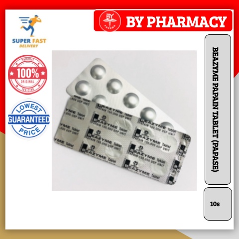 BEAZYME PAPAIN TABLET 10'S / NOFLUX LYSOZYME (PAPASE 150,000 USP UNIT ...