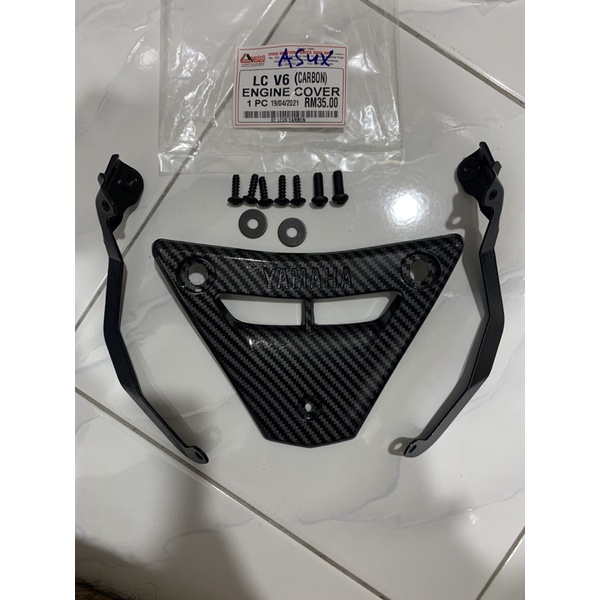 ENGINE LOWER COVER YAMAHA LC135 NEW V6 V7 (BLACK/CARBON] MODIFY WITH ...