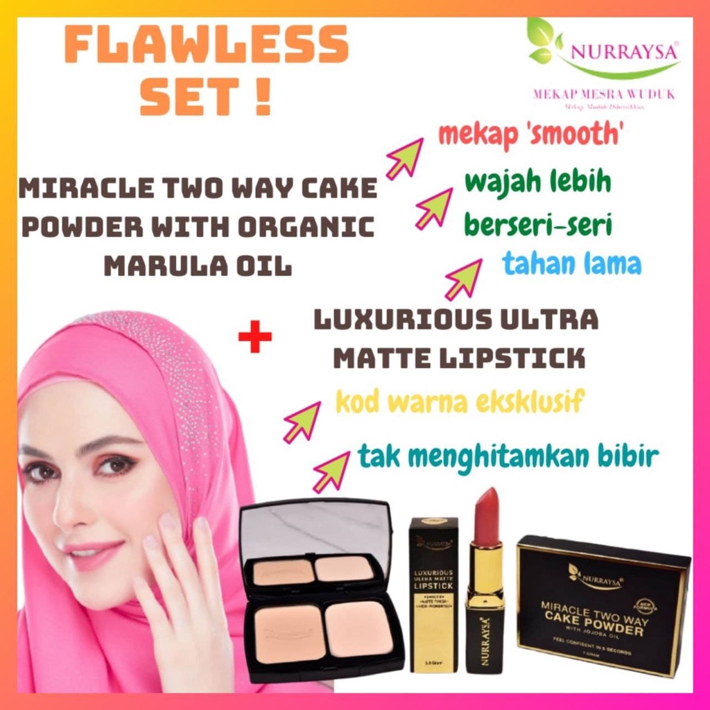 [READY STOK] 🔥 FLAWLESS SET NURRAYSA 🔥 10 KALI GANDA KEMASAN BEDAK SEMPURNA + BIBIR YANG MEMUKAU ...