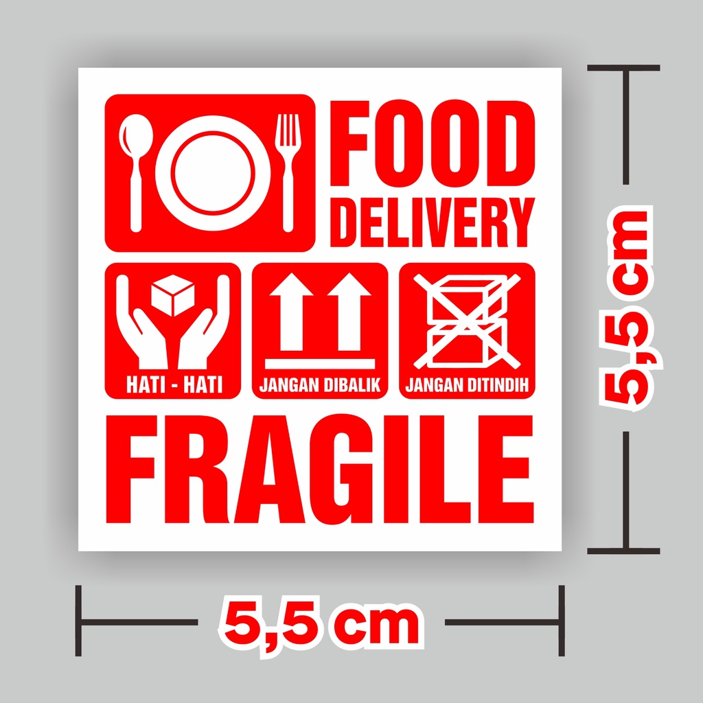 Food Delivery Label Sticker Fragile Food Delivery Sticker 5,5 x 55 cm ...
