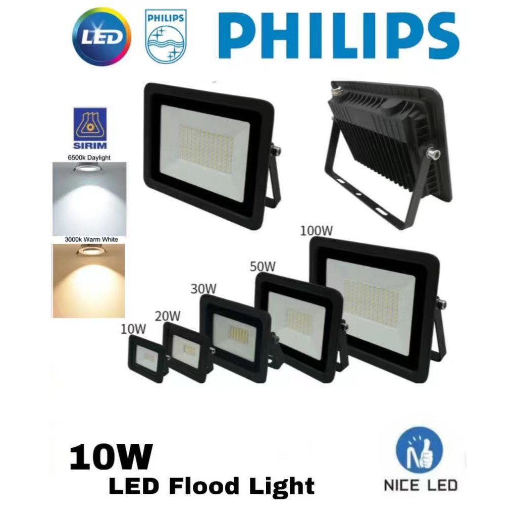 Philips LED Essential SmartBright Flood Light BVP150 10W | Shopee Malaysia