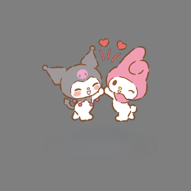 Sanrio Kuromi Cartoon Anime Hot Stamping Sticker Washable T Shirt Diy