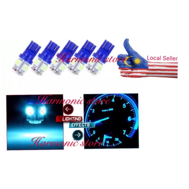 Ice Blue T10 LED Bulb (1 pair) | Shopee Malaysia