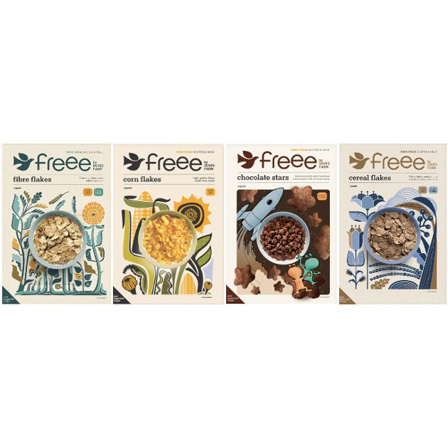 Doves Farm Organic Chocolate Stars / Corn / Fibre / Cereal Flakes (300g ...