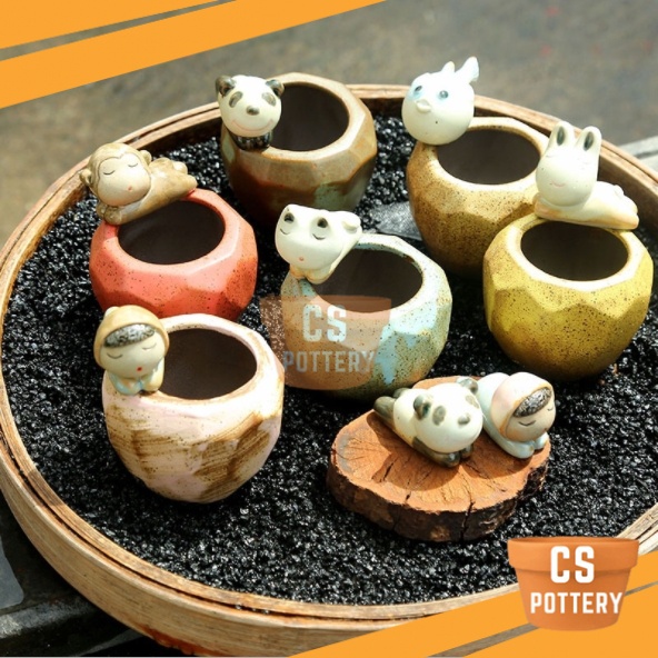 Diamond Shape Ceramic Pot With Animal Design THG 051 Porcelain Flower ...