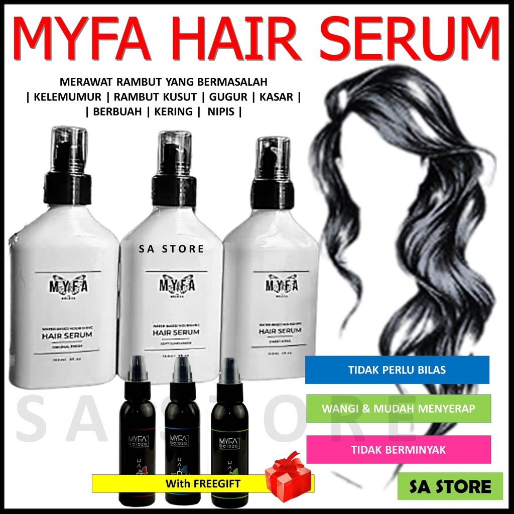 MYFA BELEZA SERUM + 🎁 MERAWAT RAMBUT ROSAK DAN RAMBUT GUGUR nipis bercabang kelemumur serum ...