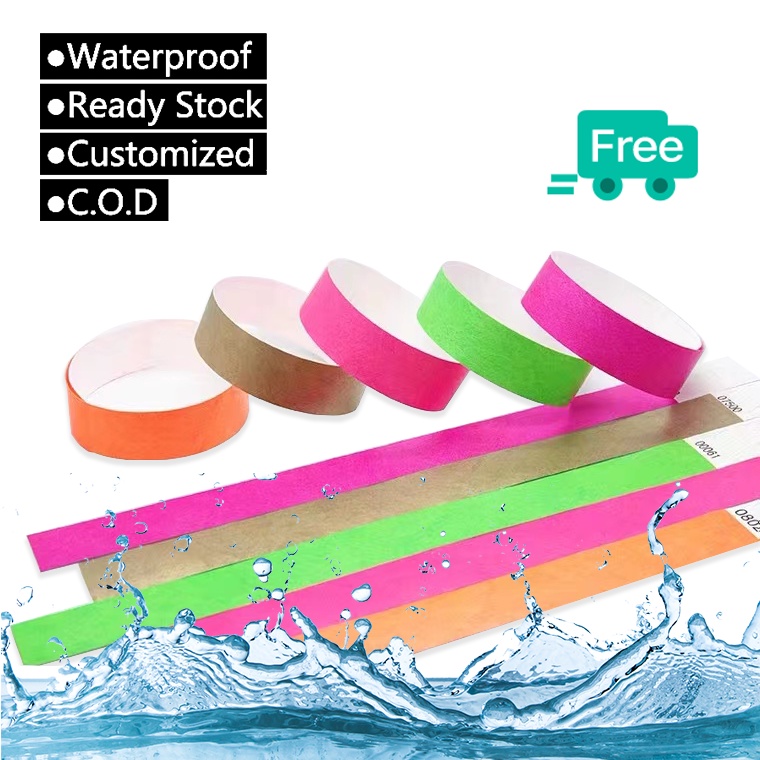 100pcs disposable wristband paper waterproof event wrist tyvek sticker ...