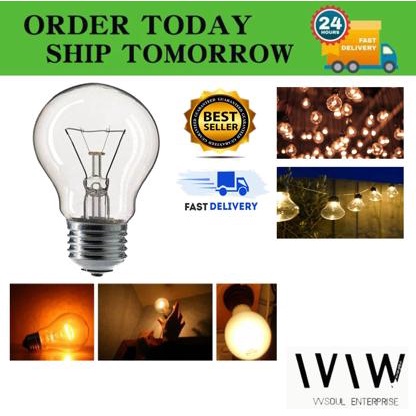 Incandescent Light Glass Bulb/ Mentol Kaca/ ES Screw E27, BC Pin B22 ...