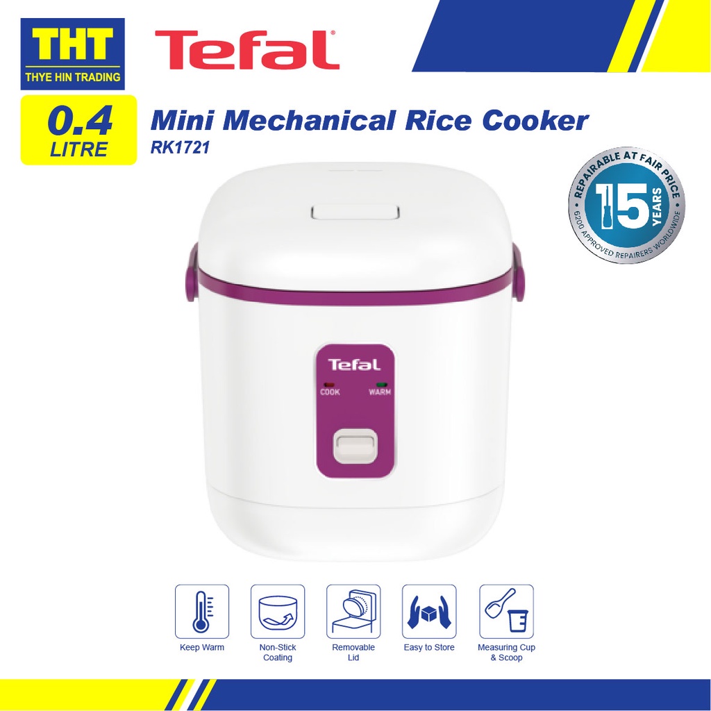 Tefal (0.4L) / Khind (0.8L) Mini Rice Cooker RK1721/ RCM08 电饭锅 | Shopee ...