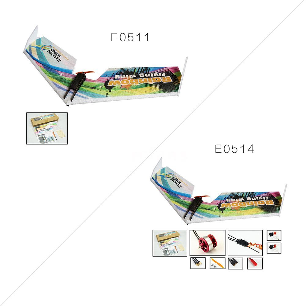 Dancing Wings Hobby E0511 Rainbow Flying Wing V2 RC Airplane 800mm ...