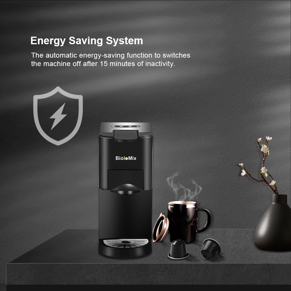 BioloMix 3-In-1 Capsule Espresso Coffee Maker Machine with 3 Adapters ...