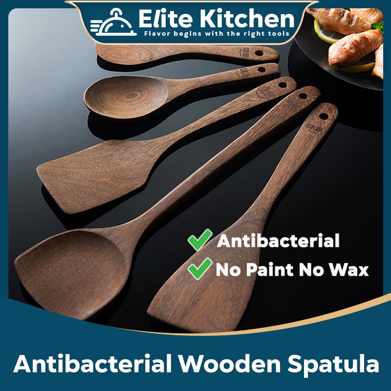 Elite Kitchen - Premium Antibacterial Wooden Spatula Shovel Rice Soup ...