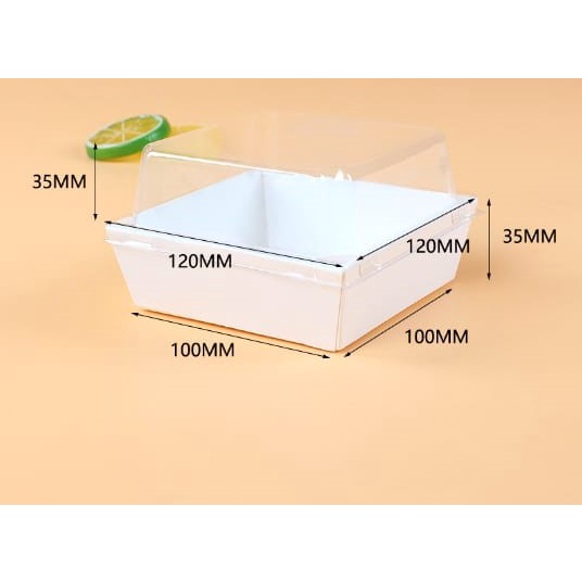 50 pcs/100pcs 072A Plastic Small Square White Paper Box disposable ...