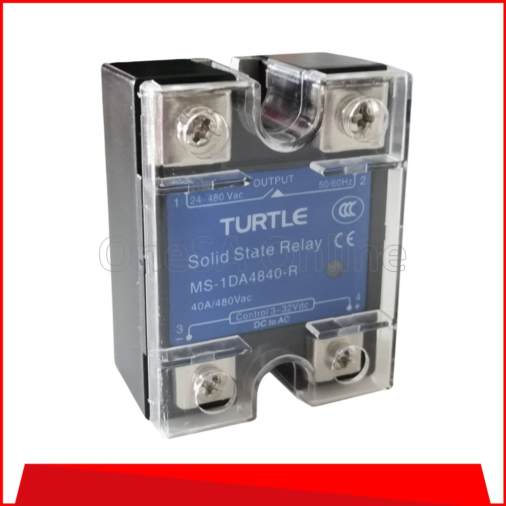 TURTLE SOLID STATE RELAY SSR 40A, INPUT DC3-32V ~ OUTPUT AC24-480V, (MS ...