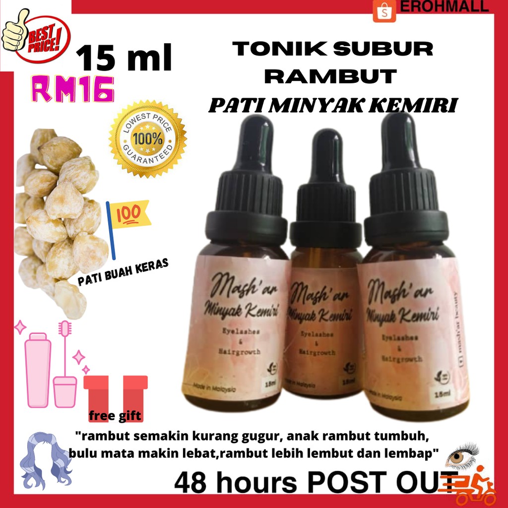 Hair Care Oil Minyak Rambut Pati Minyak Kemiri Mash'ar rambut gugur ...