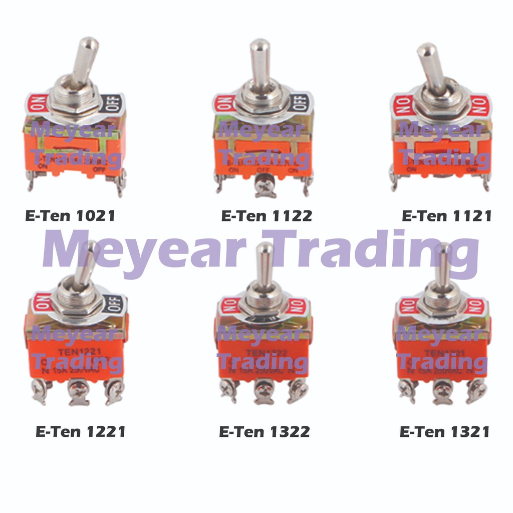 E-TEN (1021, 1122, 1121, 1221, 1322, 1321) 15A 250V On Off Toggle ...