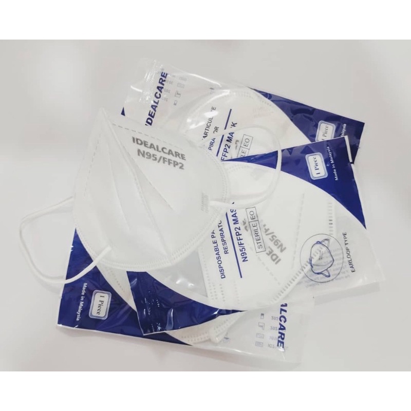 🔥🔥NEW STOCK🔥🔥 (1 PIECE) IDEALCARE N95/FFP2 SURGICAL MASK (Disposable Particulate Respirator ...