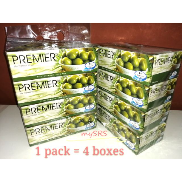 The Premier Tissue 1ply x 90sheets (1pack = 4 boxes) | Shopee Malaysia