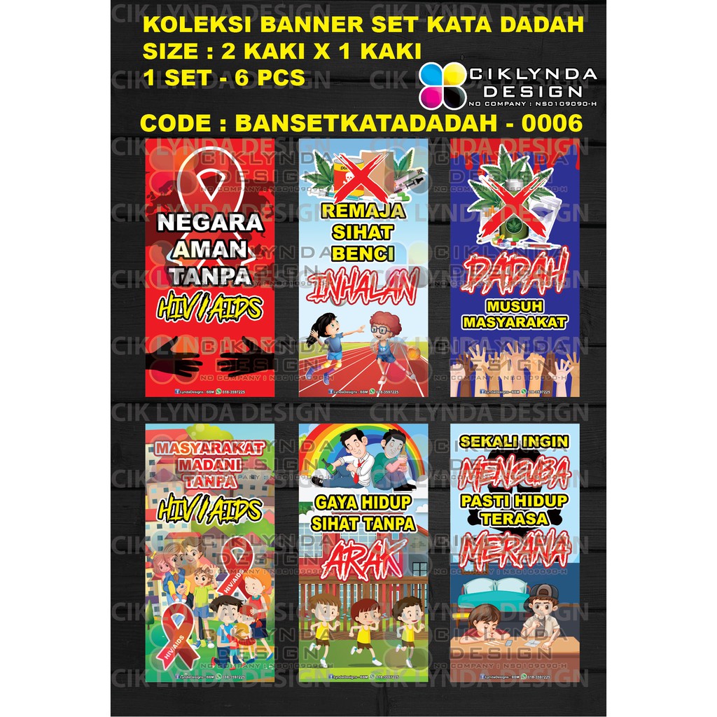 PRE-ORDER - BANNER SET HIASAN KATA DADAH (PPDa) SEKOLAH | Shopee Malaysia