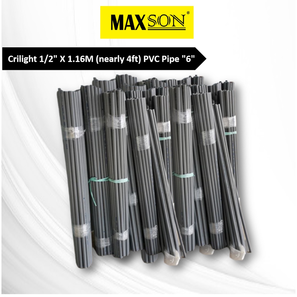 Crilight PVC Pipe (1/2" X 1.16m/4ft) batang Pipe Hampir 4ft Tinggi ...