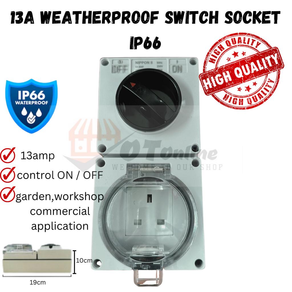 13A WEATHERPROOF SWITCH SOCKET OUTLET OUTDOOR USE (IP66) | Shopee Malaysia