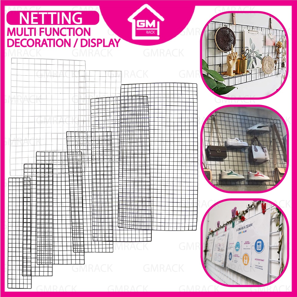 [GMRACK] DIY WALL HANGING NETTING GRID DECORATION DISPLAY PHOTO WALL ...