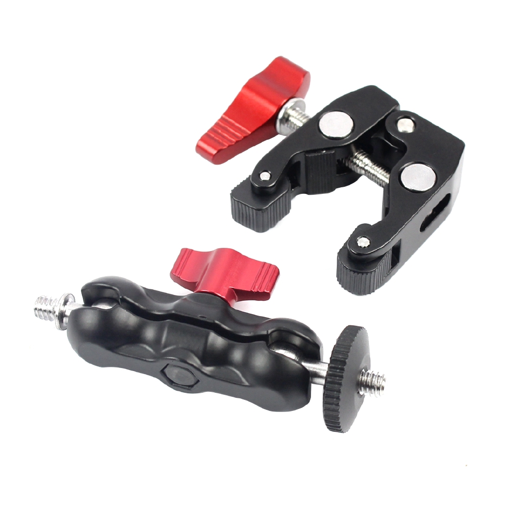 Magic Arm Dual 1/4" Ball Head Mount Handlebar Super Clamp for GoPro13 ...