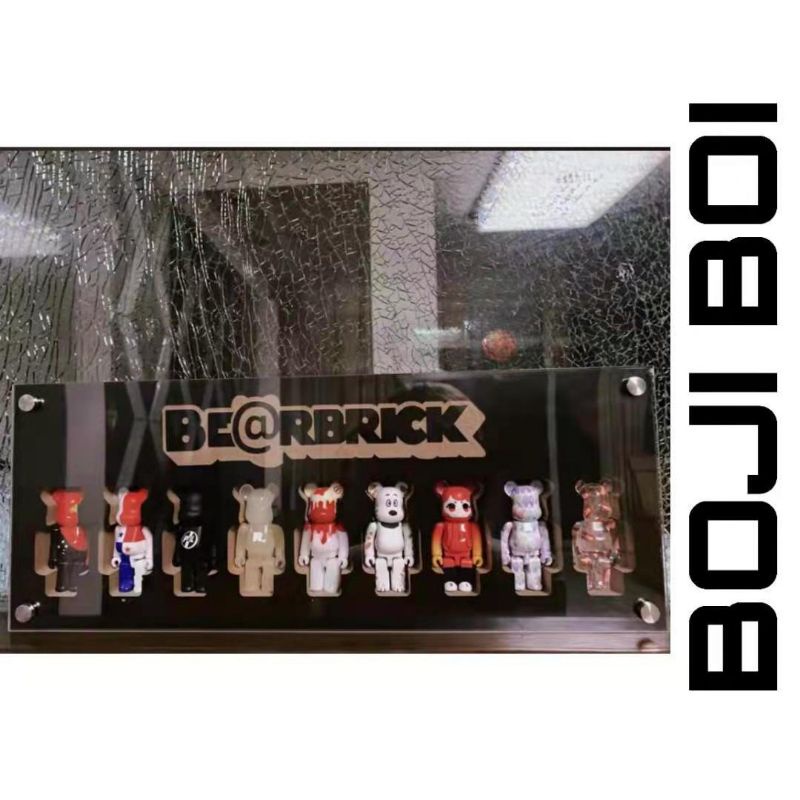 Bearbrick 100% 9 Slots Wooden Display Board Box Acrylic Case ...