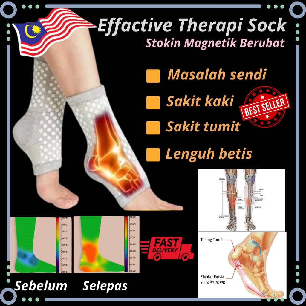 🔥 STOKIN TERAPI MAGNETIC SOCK 💥 EFFACTIVE THERAPY SOCK 🔥 | Shopee Malaysia