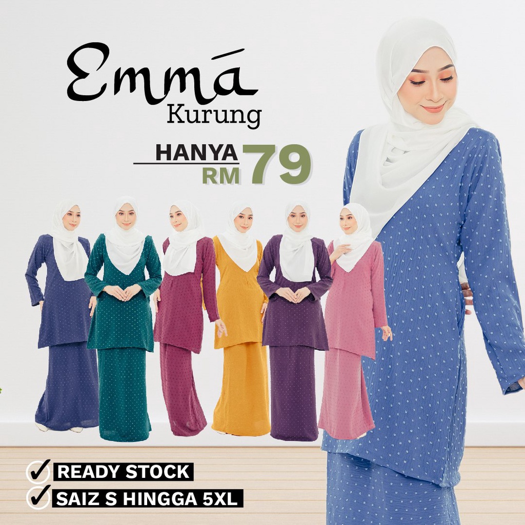 KURUNG EMMA 3XL-5XL - FIONA COTTON READY STOCK BAJU RAYA 2023 TRENDING PLUSSIZE IRONLESS VIRAL ...