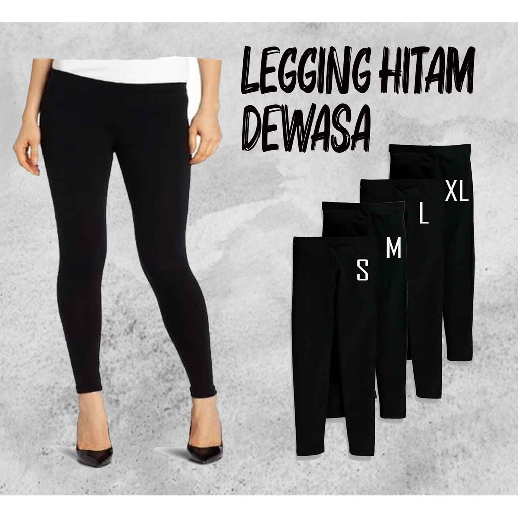 Legging Hitam / Size S M L XL 2XL 3XL 4XL 5XL 6XL | Shopee Malaysia