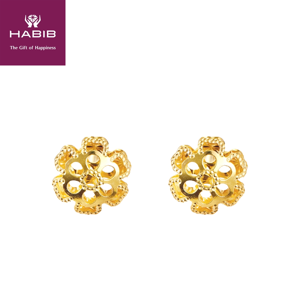 HABIB Zahara Gold Earring, 916 Gold | Shopee Malaysia
