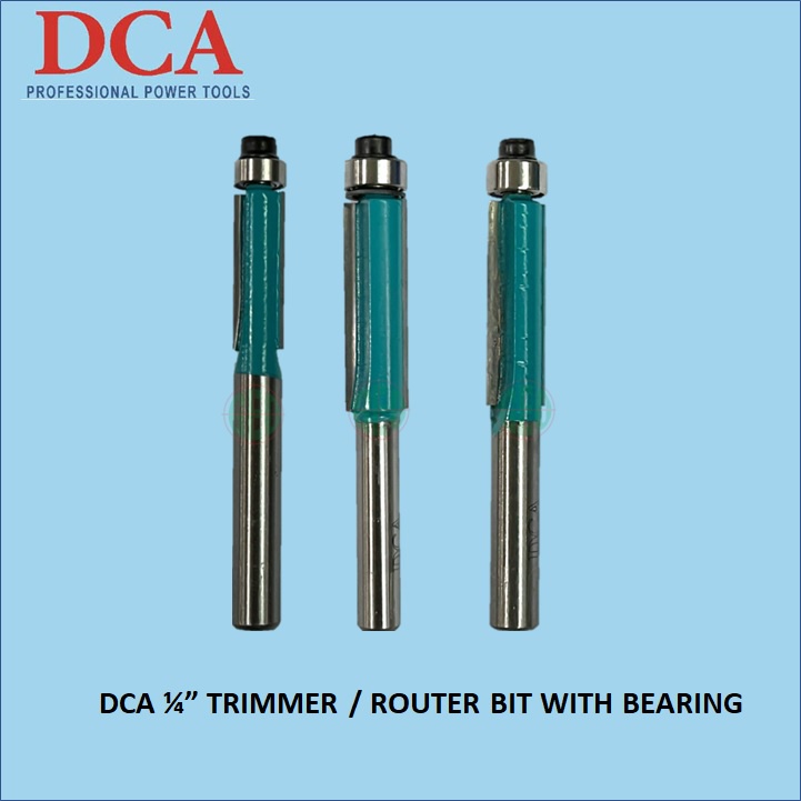 DCA 1/4"(6.35MM) Router Trimmer Straight Bit With Bearing | Shopee Malaysia