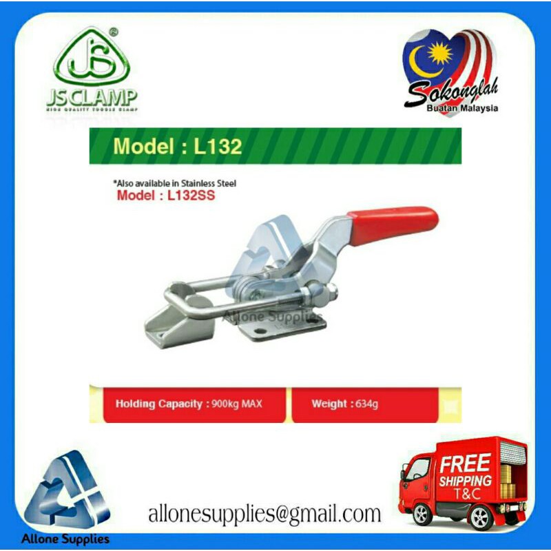 JS Latch Type Toggle Clamp L132 Series Maximum Safe Load 900 kg ...