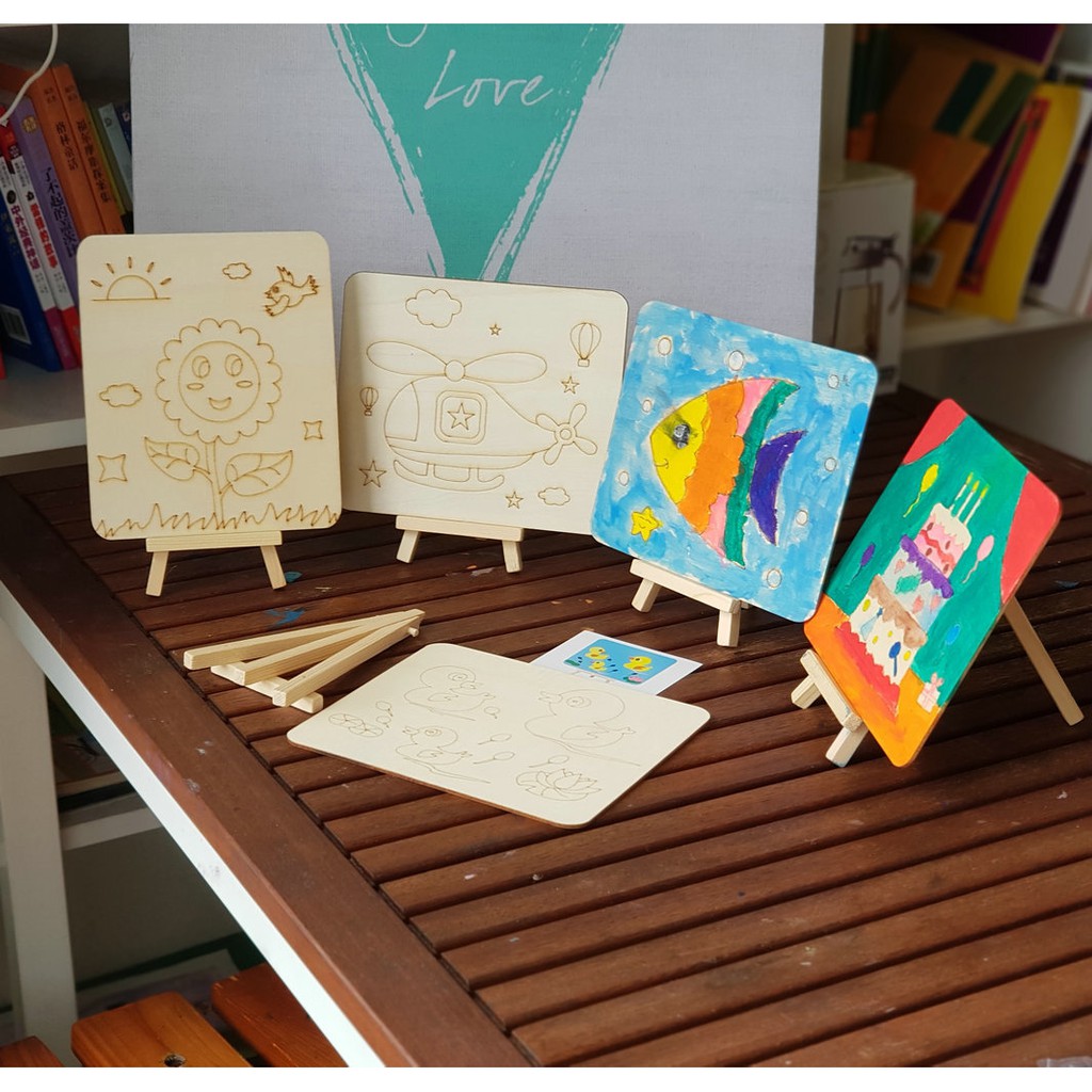 Kid’s Creative Coloring Board Plywood Coloring Board With Stand Goodies ...