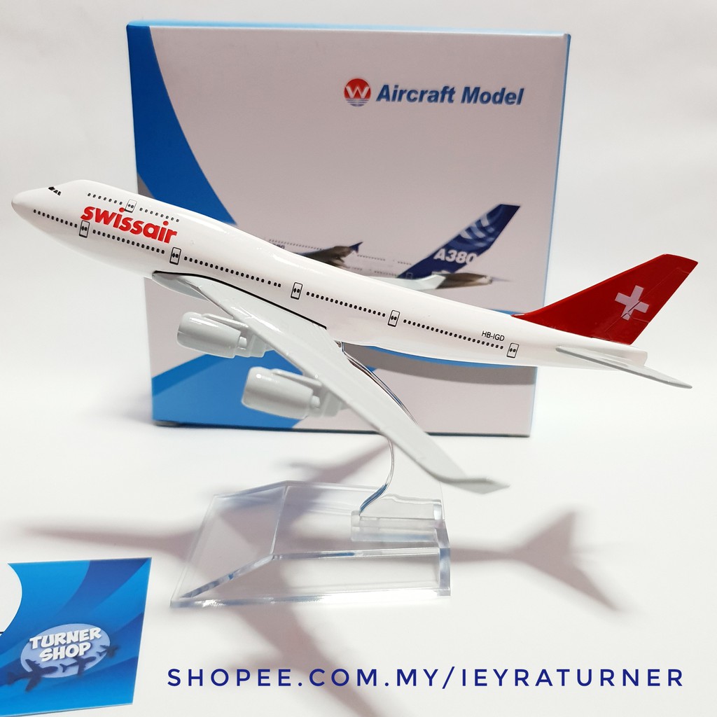 Swiss Airlines Boeing 747 Aircraft Model 16cm Die-cast Metal Airplane ...