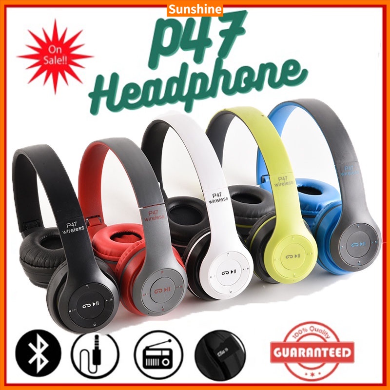P47 Wireless Bluetooth On-Ear Headphone Headset | Shopee Malaysia