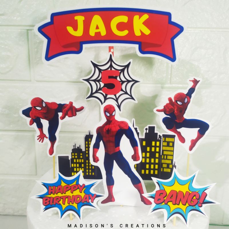 Spiderman Miles Morales Cake Toppers/Banner (Personalize, High-quality ...