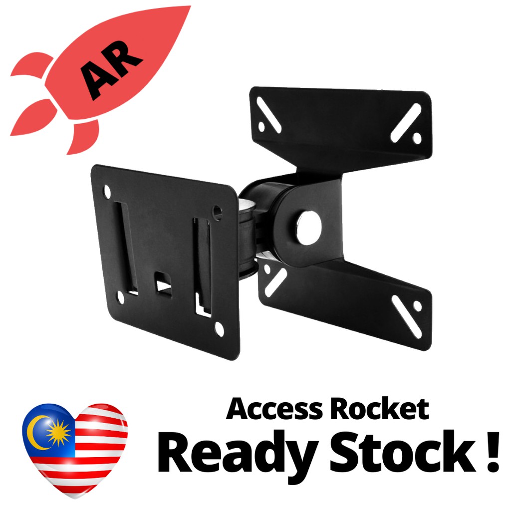 LCD Monitor Wall Mount Bracket Holder 14'' ~ 24'' 180 ° Swivel Tilt ...