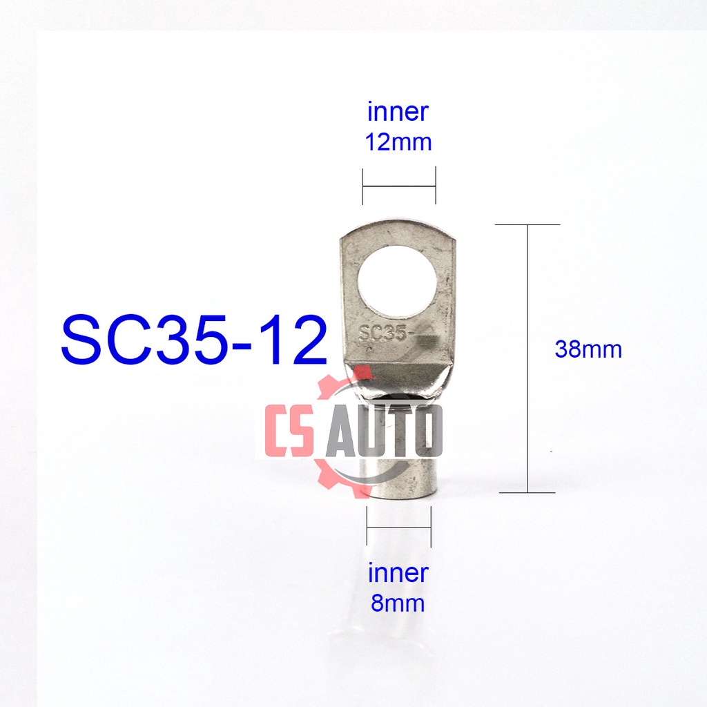 CS SC35-12 Battery Bolt Hole Tinned Copper Cable lug Battery Terminal ...
