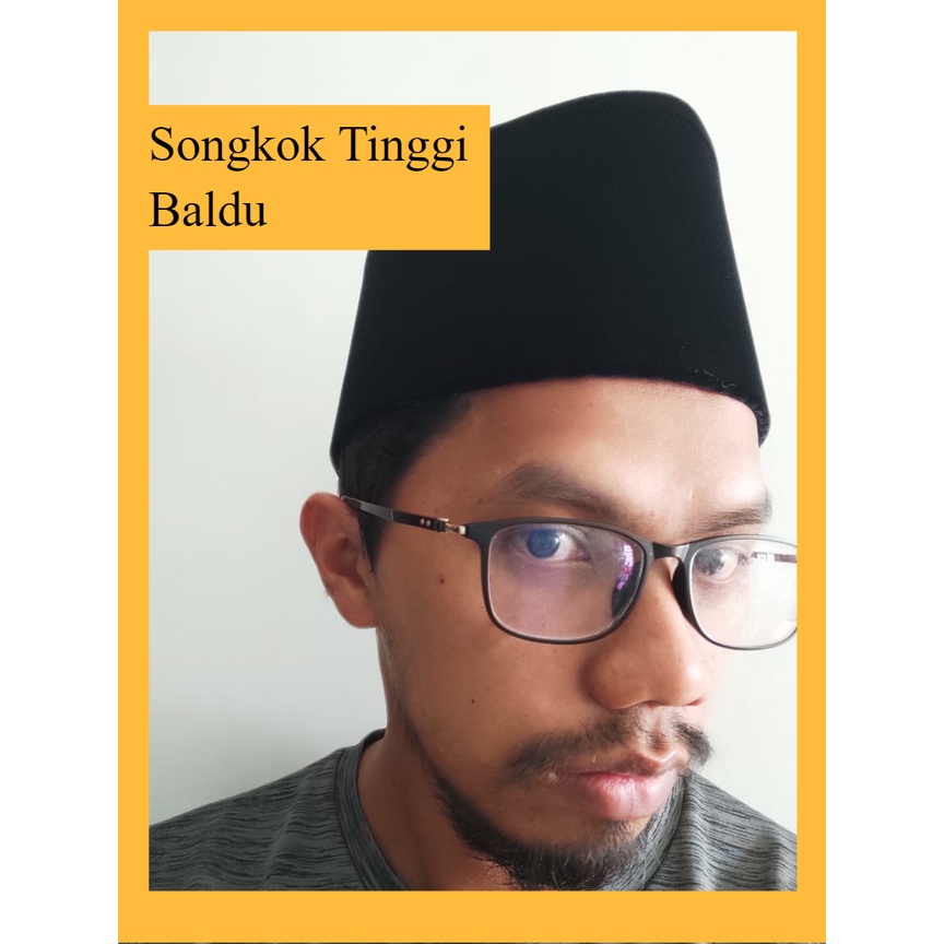 Songkok Tinggi Nikah Baldu Hitam Crown 4-5 Inci Warisan Johor Sekolah ...