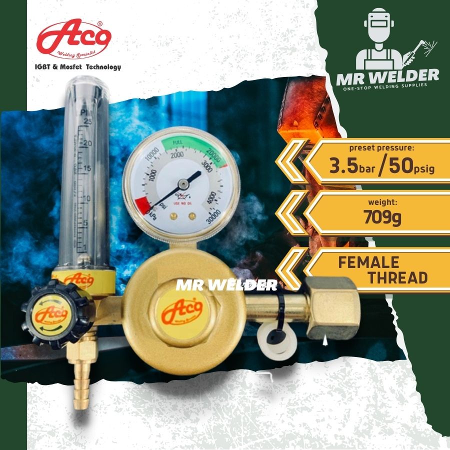 ACO CO2 Gas Mig Flow Meter / Welding Weld / Flowmeter MIG Regulator ...