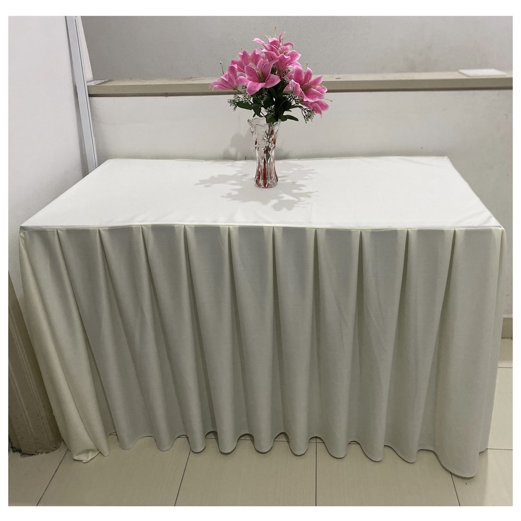 CREAM Cover Table Banquet / Table Skirting / Alas Meja | Shopee Malaysia