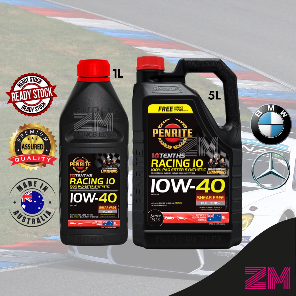 PENRITE 10tenths Racing 10W-40 100% PAO ESTER Full Synthetic 1L / 5L ...